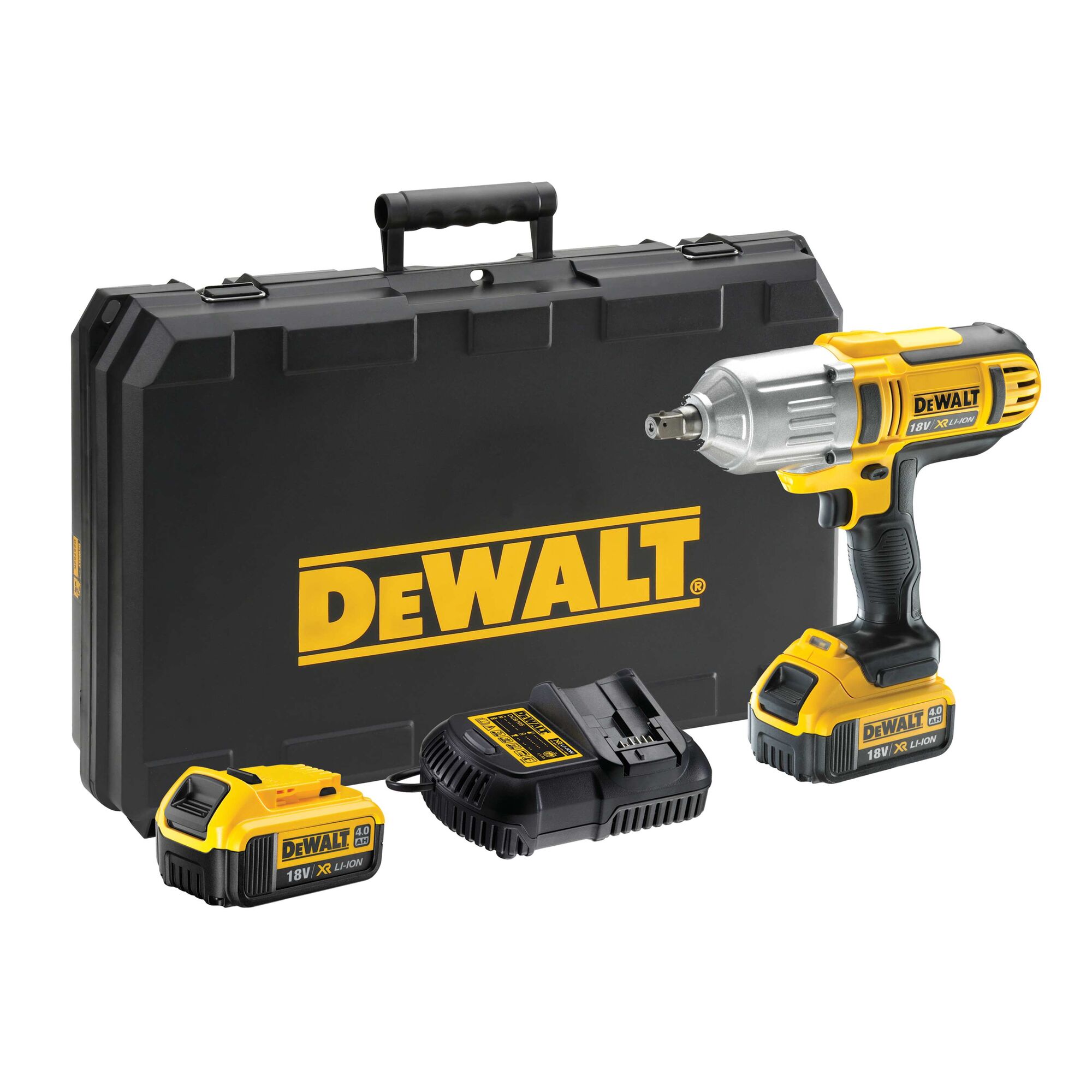 18V XR High Torque 1 2 Impact Wrench 2 X 4Ah DEWALT